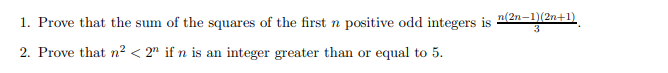Solved 1. Prove that the sum of the squares of the first n | Chegg.com
