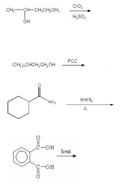 Solved CH-CH-CH2CH2CH3 Cro, ; H,SO OH PCC (CH), CHCH, CH, OH | Chegg.com