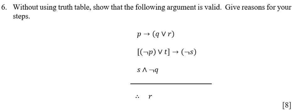 Solved 6. Without using truth table, show that the following | Chegg.com