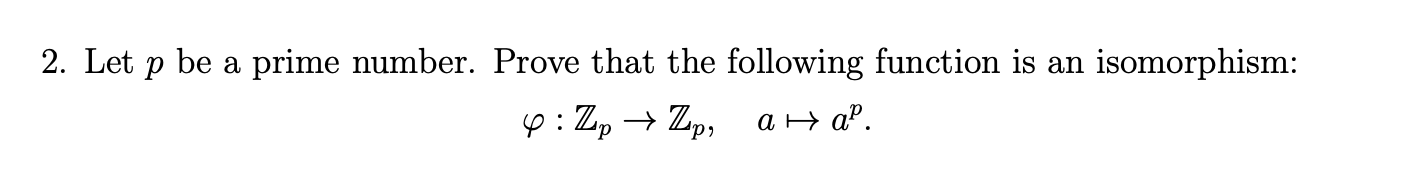 Solved 2. Let p be a prime number. Prove that the following | Chegg.com