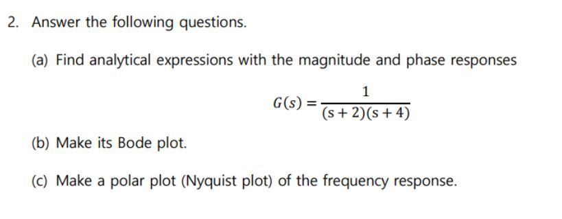 Solved 2. Answer the following questions. (a) Find | Chegg.com