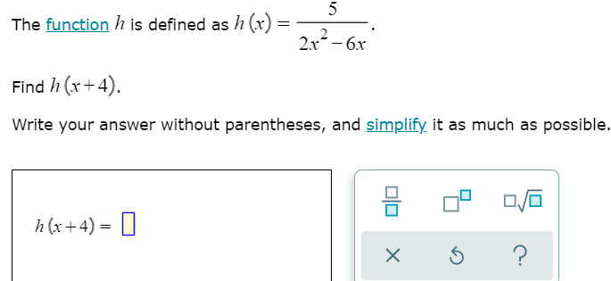 Solved 5 The function h is defined as h (x) 2r2-6 Find h | Chegg.com