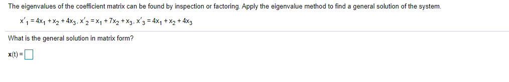 Solved The eigenvalues of the coefficient matrix can be | Chegg.com