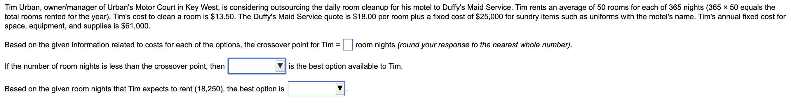 Solved space, equipment, and supplies is $61,000. Based on | Chegg.com