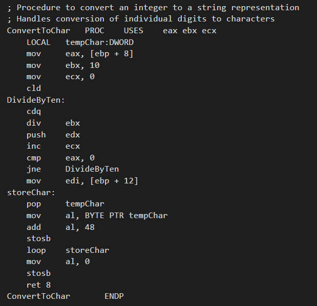 Solved INCLUDE Irvine32.inc ; Macro to get a string input | Chegg.com