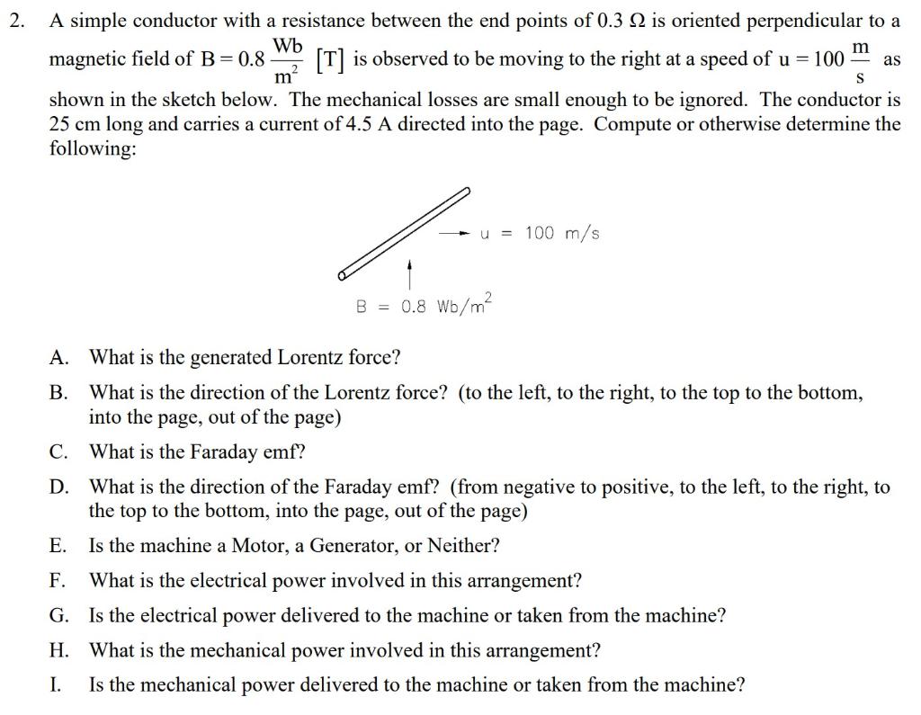 Solved 2. m S A simple conductor with a resistance between | Chegg.com