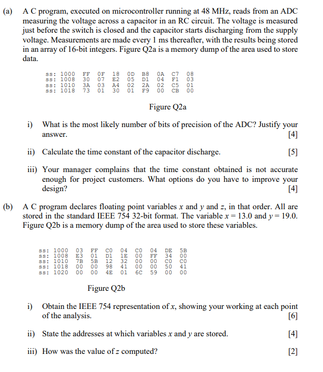 Solved A A C Program Executed On Microcontroller Running 0789