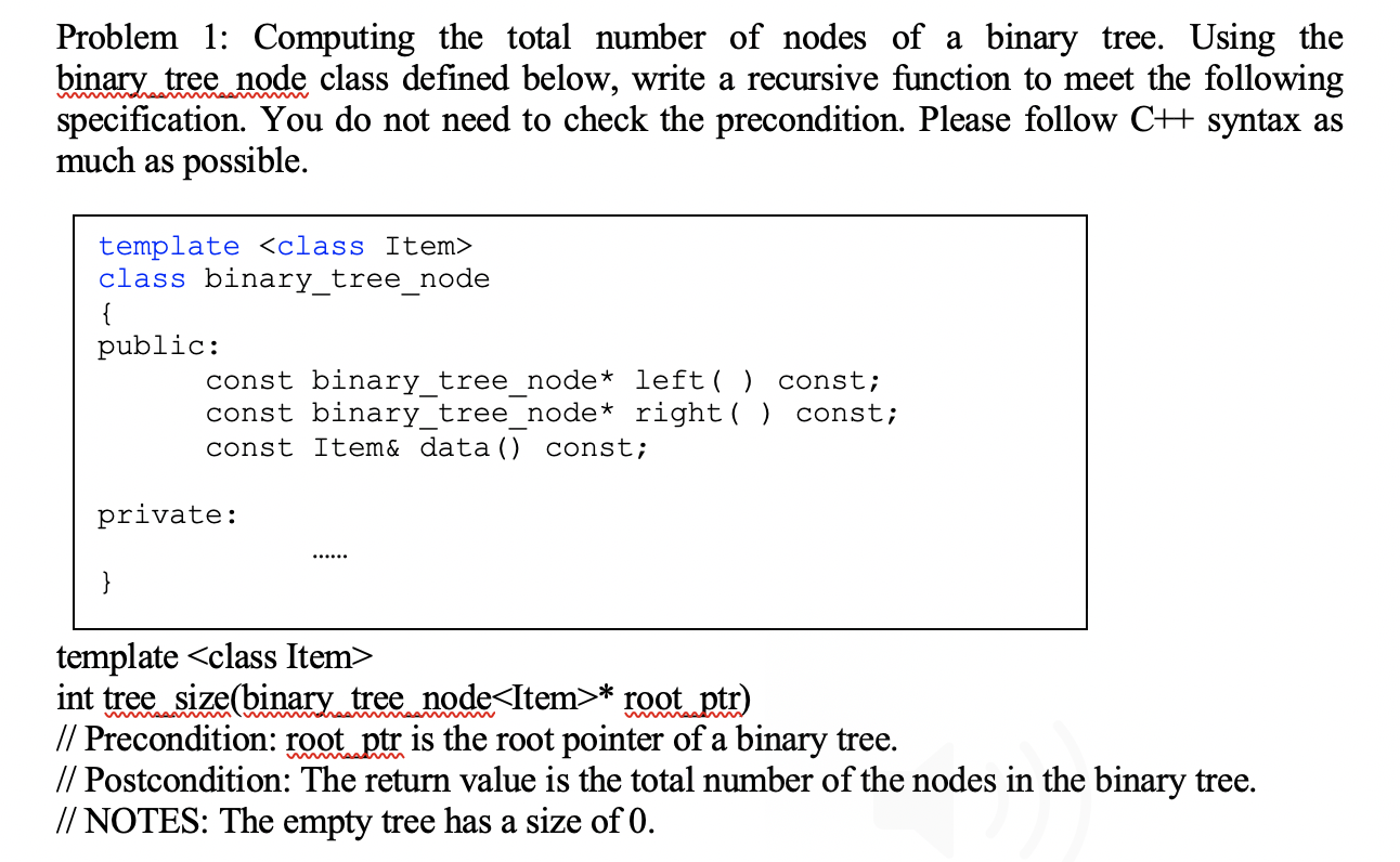 Solved Problem 1 Computing The Total Number Of Nodes Of A 