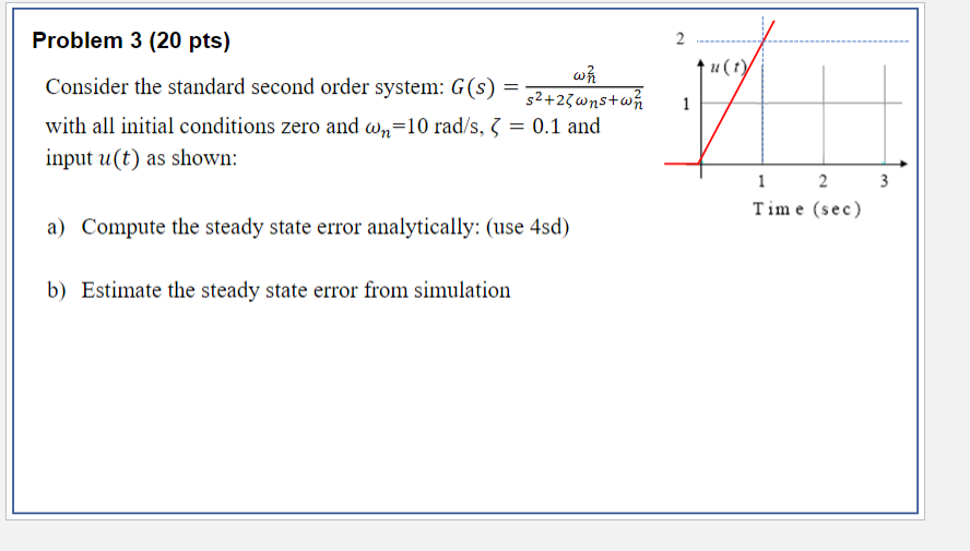 Consider the standard second order system: | Chegg.com