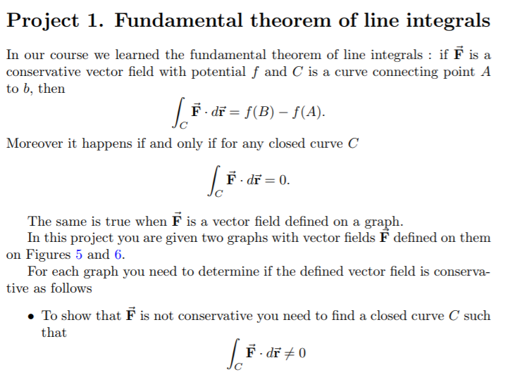 Solved Project 1. Fundamental theorem of line integrals | Chegg.com
