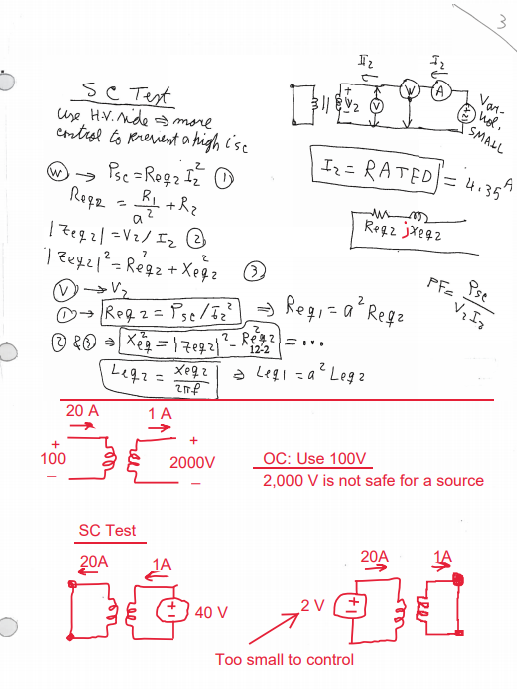 Solved 1. From the Open-Circuit and Short-Circuit test data, | Chegg.com