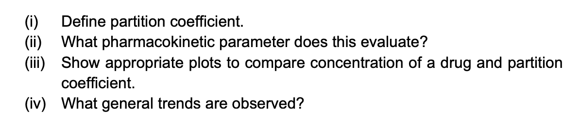 Solved (i) Define partition coefficient. (ii) What | Chegg.com