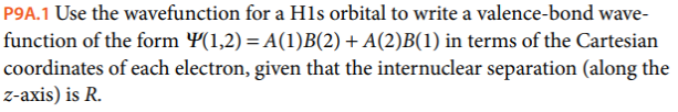 Solved P9a 1 ﻿use The Wavefunction For A H ﻿ls Orbital To
