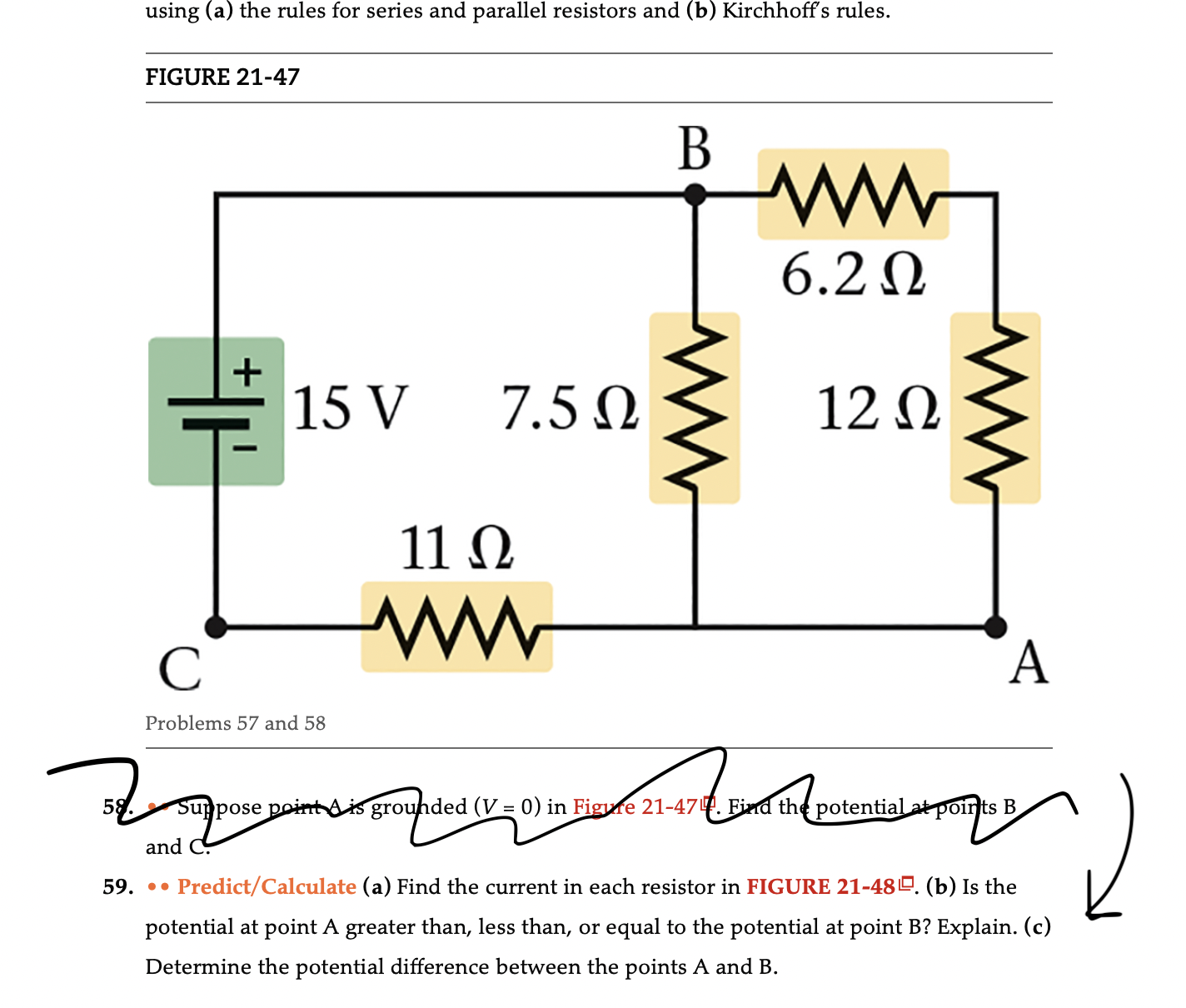 59. ⋯ Predict/Calculate (a) Find the current in each | Chegg.com