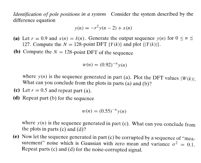 Solved Identification of pole positions in a system Consider | Chegg.com