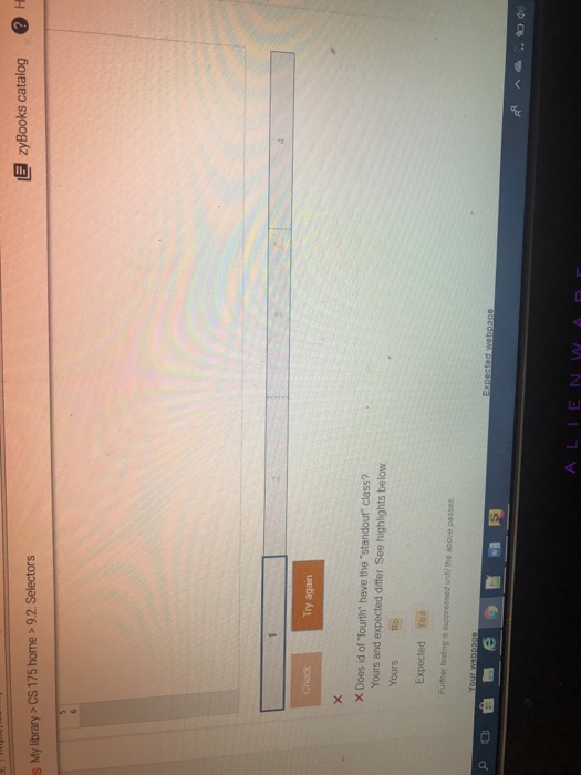 Solved ooks My library>CS 175 home 92.Selectors Using | Chegg.com Solved ooks My library>CS 175 home 92.Selectors Using | Chegg.com