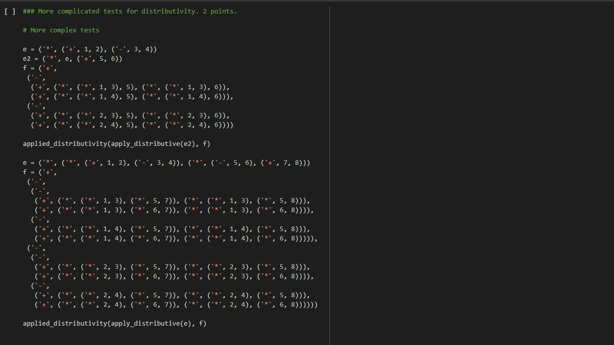 Distributive property in PYTHON I need help with the | Chegg.com