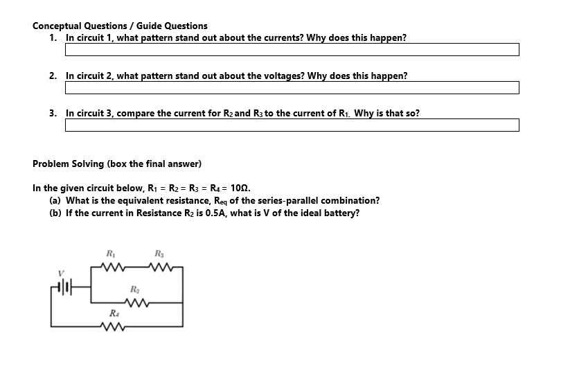 Solved Conceptual Questions / Guide Questions 1. In circuit | Chegg.com