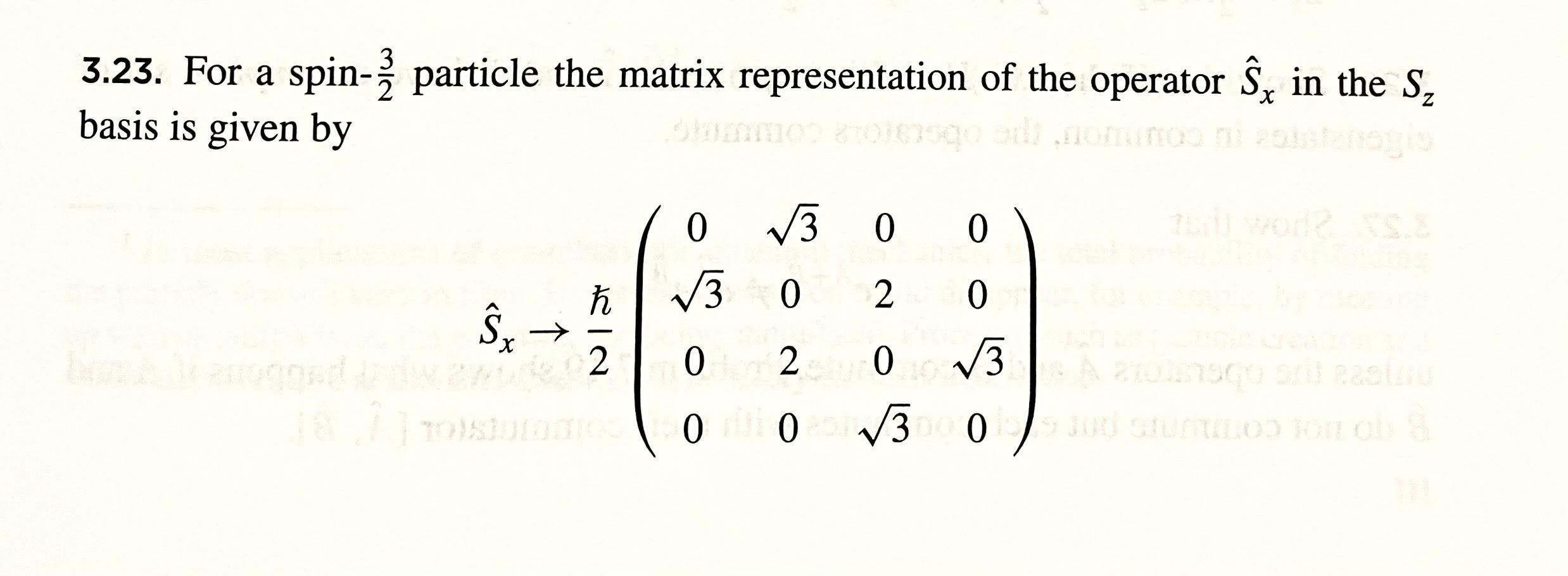 Solved Consider a spin- 3/2 particle that is in the | Chegg.com