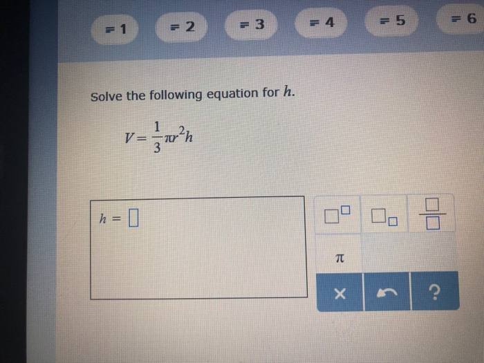 Solved Solve the following equation for h 2 | Chegg.com