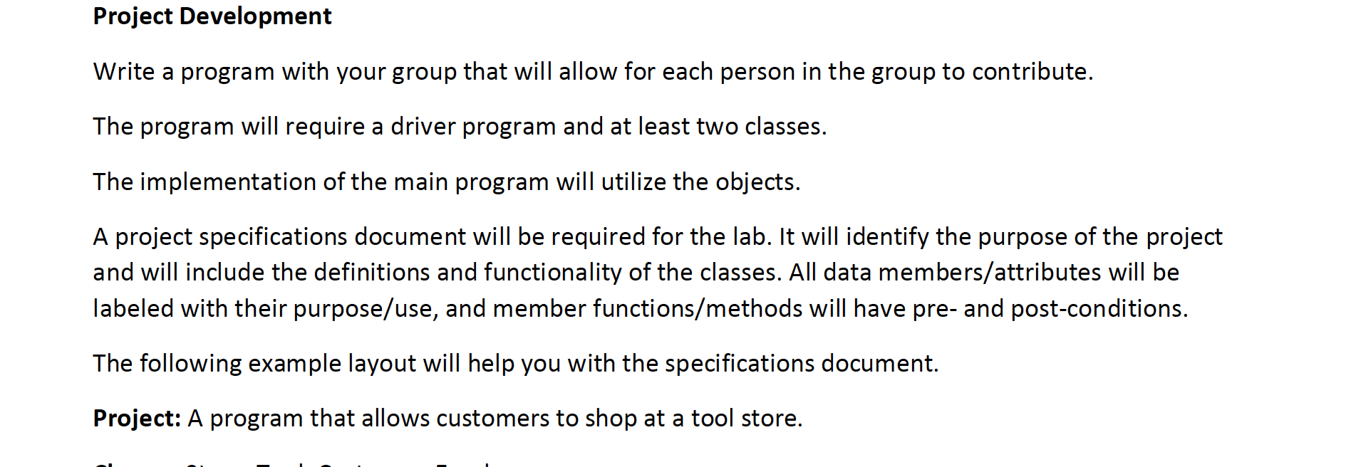 Solved Project Development Write a program with your group | Chegg.com