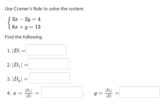 Solved Use Cramer's Rule to solve the system. | Chegg.com