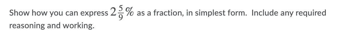 Solved Show how you can express 25% as a fraction, in | Chegg.com