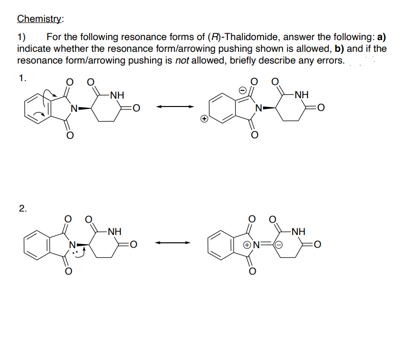Solved Chemistry: 1) For the following resonance forms of | Chegg.com