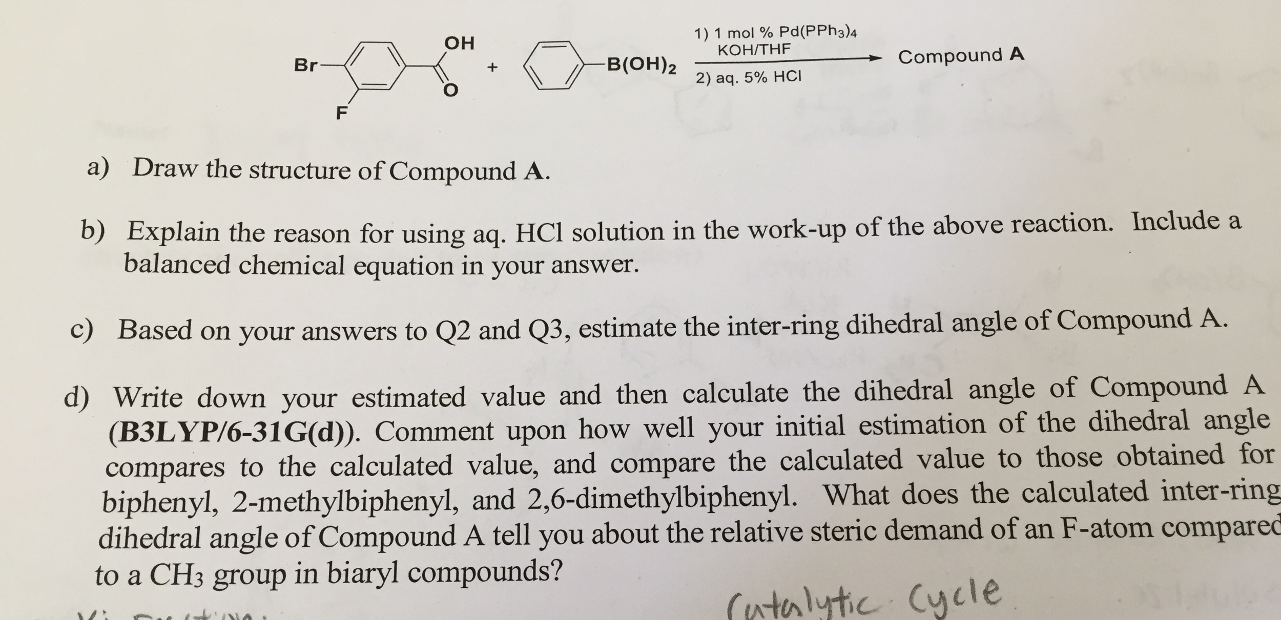 Part D: Dihedral Angels Compound A - Caculated: 120 | Chegg.com