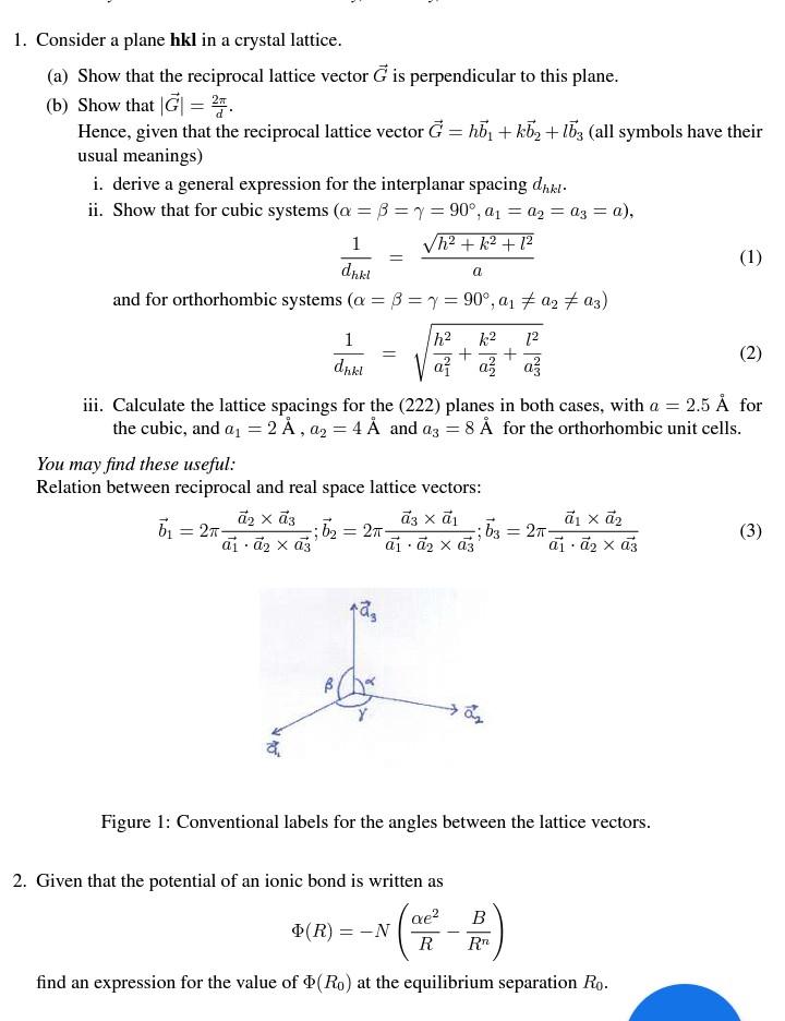 Solved Given that the potential of an ionic bond is | Chegg.com