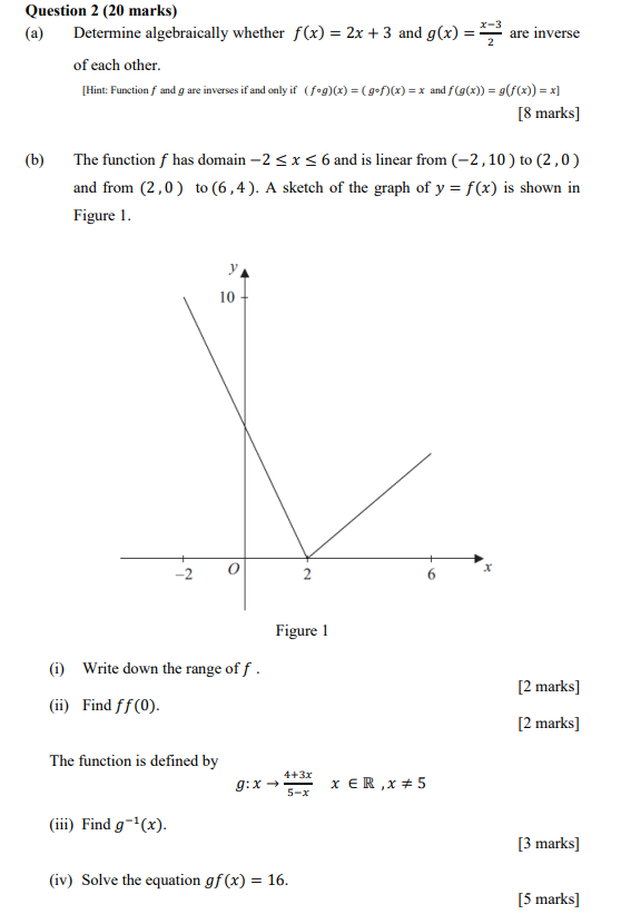 Solved Question 2 (20 marks) (a) Determine algebraically | Chegg.com