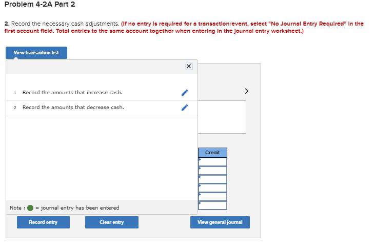 Solved Required information Problem 4-2A Prepare the bank | Chegg.com