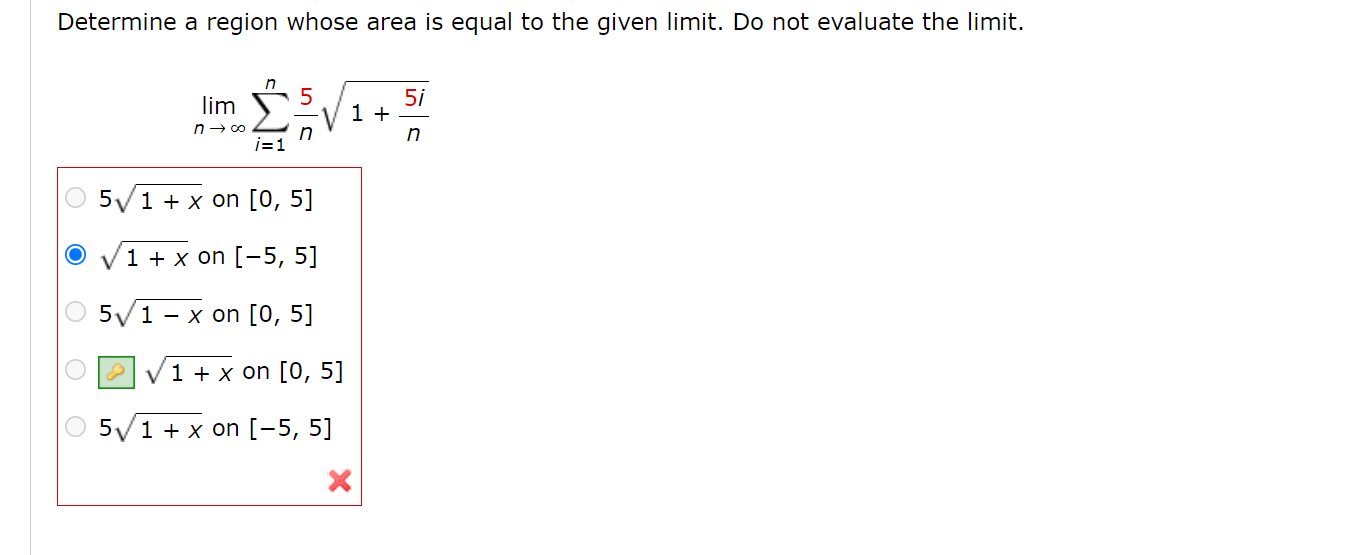 Solved Determine a region whose area is equal to the given | Chegg.com Solved Determine a region whose area is equal to the given | Chegg.com