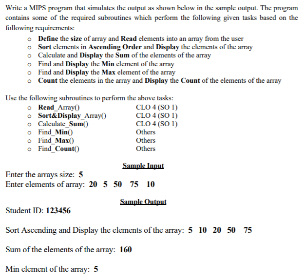Solved Write A Mips Program That Simulates The Output As 0248