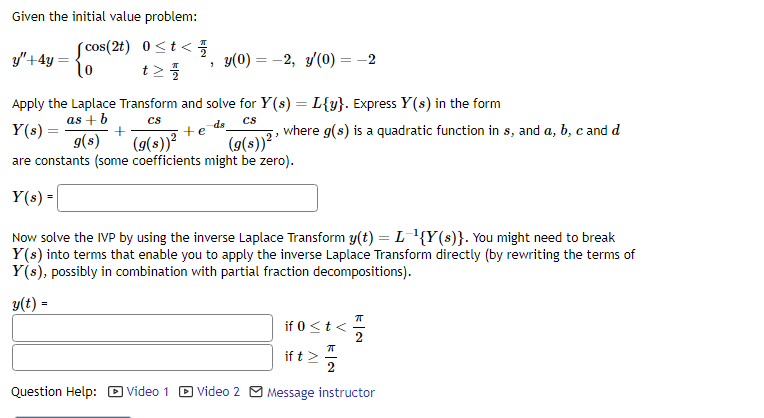Solved Given the initial value problem: | Chegg.com
