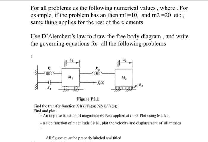 Solved For all problems us the following numerical values, | Chegg.com