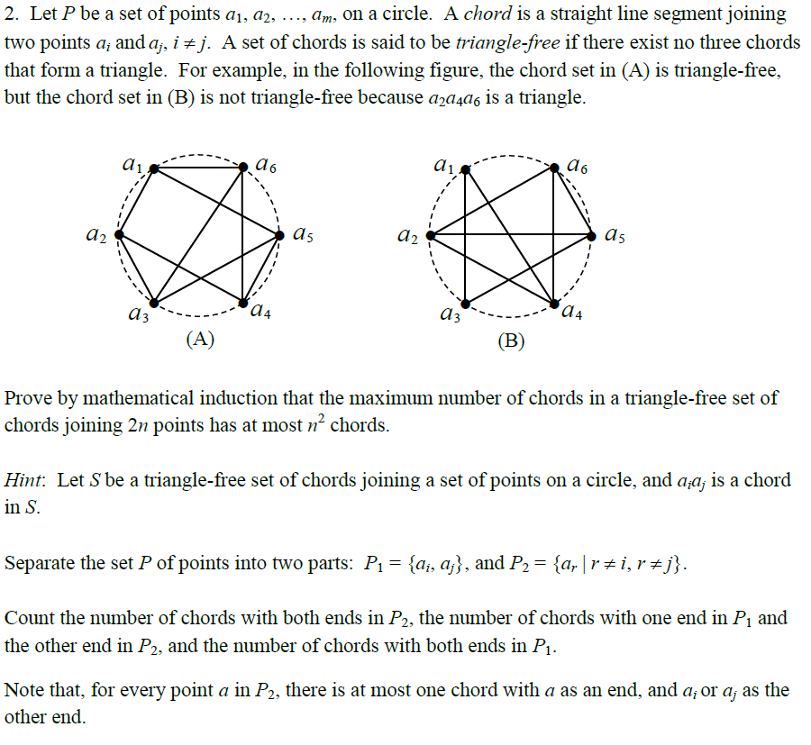 Solved 2. Let P be a set of points a1, d2, ..., Am, on a | Chegg.com