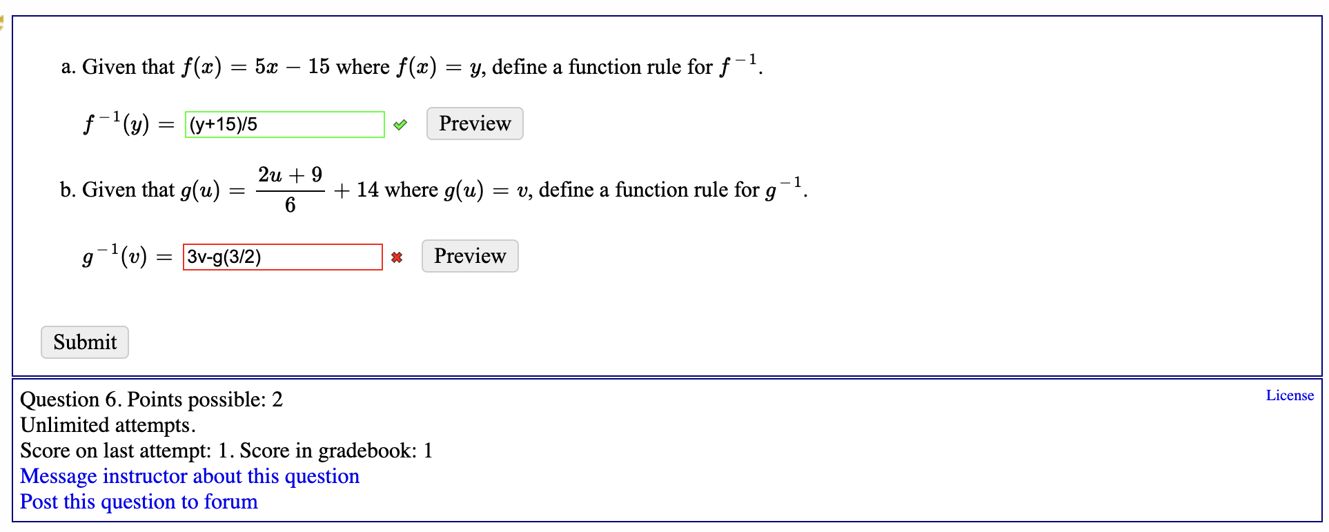 Solved a. Given that f(x)=5x−15 where f(x)=y, define a | Chegg.com
