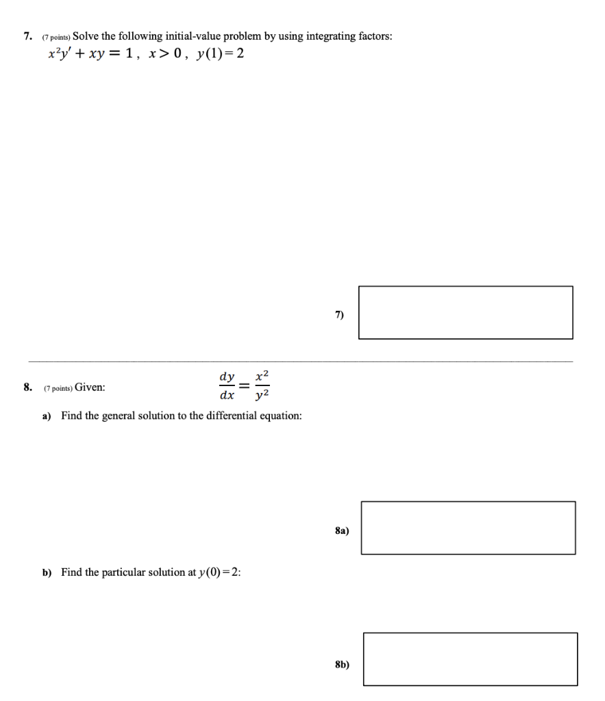 Solved (7 points each) Find each indefinite integral: 1. | Chegg.com