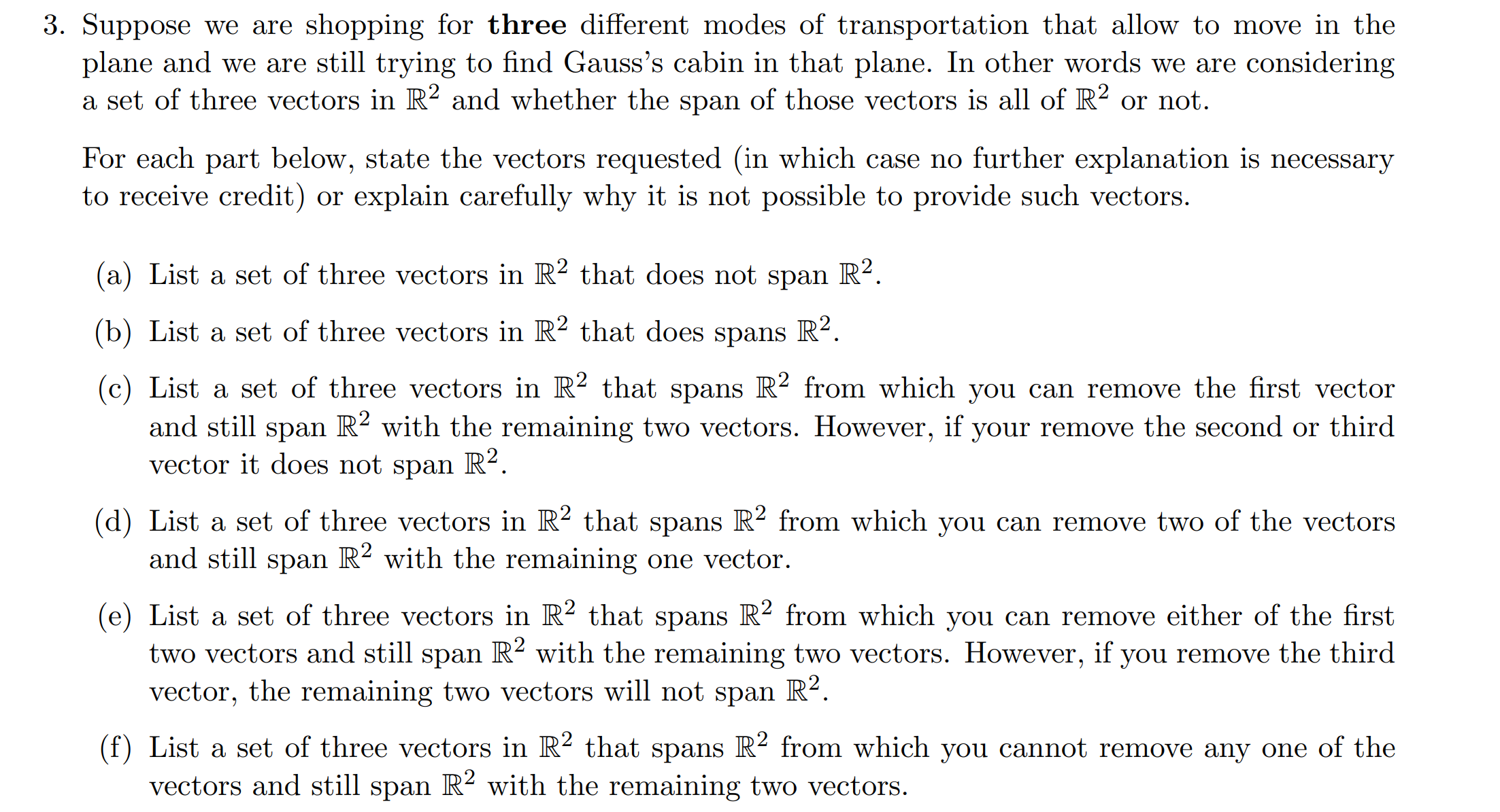 Solved 3. Suppose we are shopping for three different modes | Chegg.com