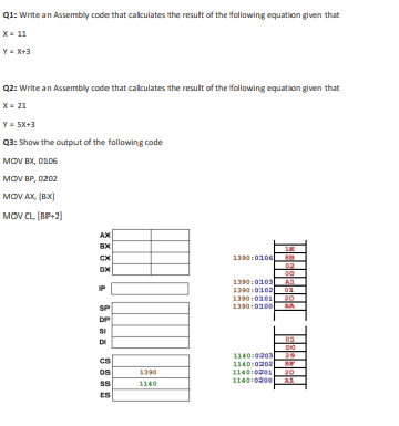 Solved Q1: Write an Assembly code that calculates the result | Chegg.com