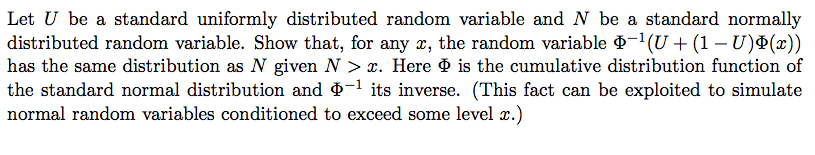 Solved Let U be a standard uniformly distributed random | Chegg.com
