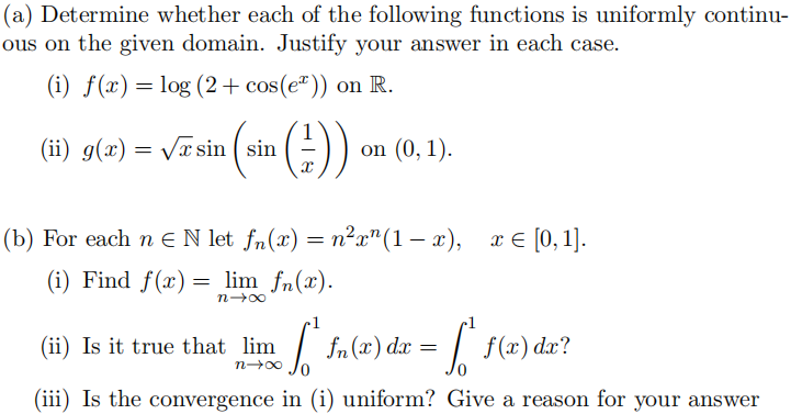 Solved (a) Determine whether each of the following functions | Chegg.com