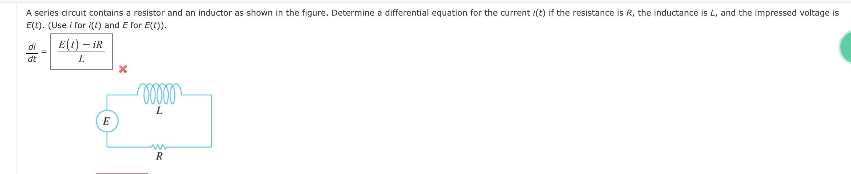 Solved A series circuit contains a resistor and an inductor | Chegg.com