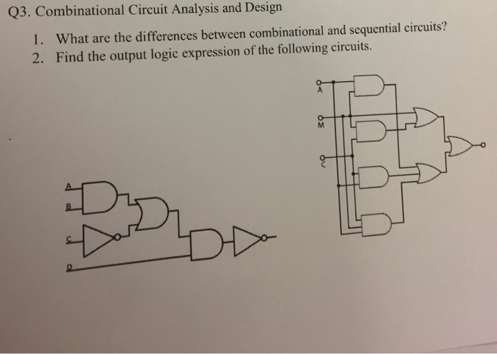 Solved Q3. Combinational Circuit Analysis and Design 1. 2. | Chegg.com