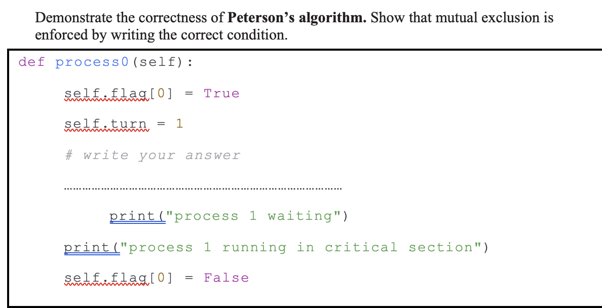 Solved Demonstrate the correctness of Peterson's algorithm. | Chegg.com