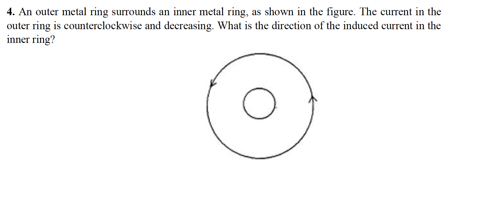 Solved An outer metal ring surrounds an inner metal ring, as | Chegg.com