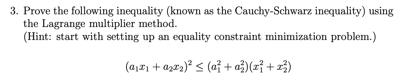 Solved 3 Prove The Following Inequality Known As The 
