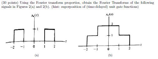 Solved (30 points) Using the Fourier transform properties, | Chegg.com