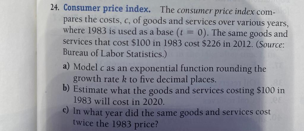 Solved 24. Consumer price index. The consumer price index | Chegg.com